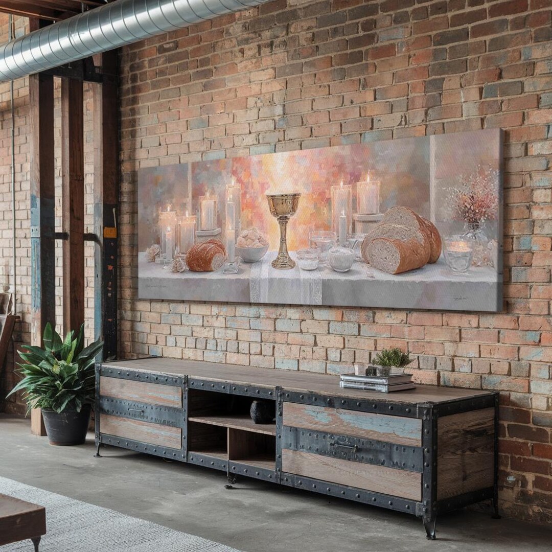 Light of Communion - Framed Canvas Print - Panoramic Painting ...