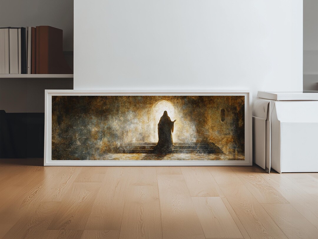Risen Christ Appears in the Upper Room Panoramic Painting, Framed ...