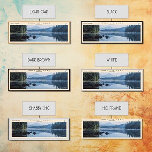 Trillium Lake Oregon Panoramic Wall Art, Framed Canvas Print, Lake ...