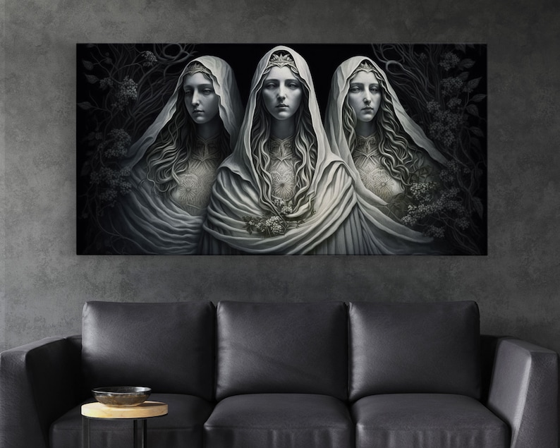 The Norns Norse Mythology Weavers of Fate Framed Canvas - Etsy