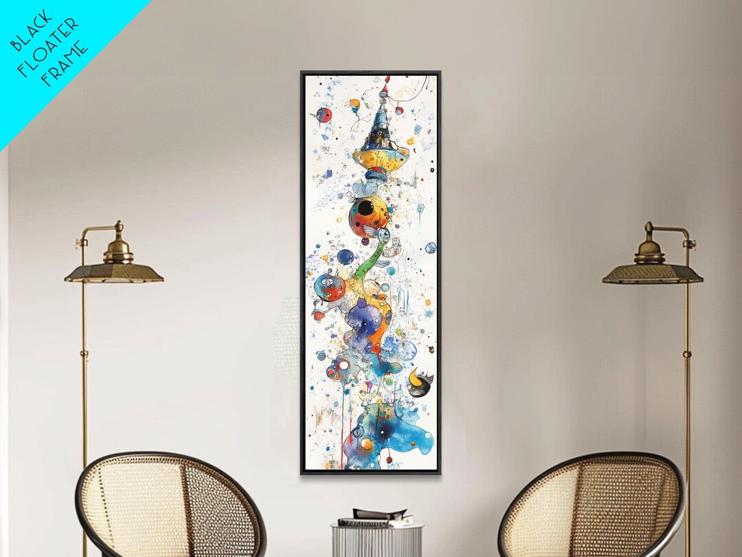 Whimsical Tower Painting Canvas Print Colorful Fun Art Vertical Wall ...