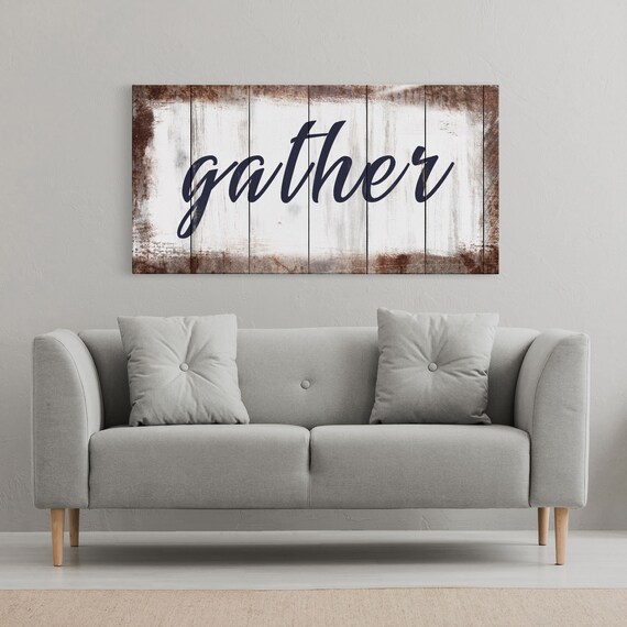 Gather Canvas Sign Gather Wood Sign Dining Room Sign Large | Etsy