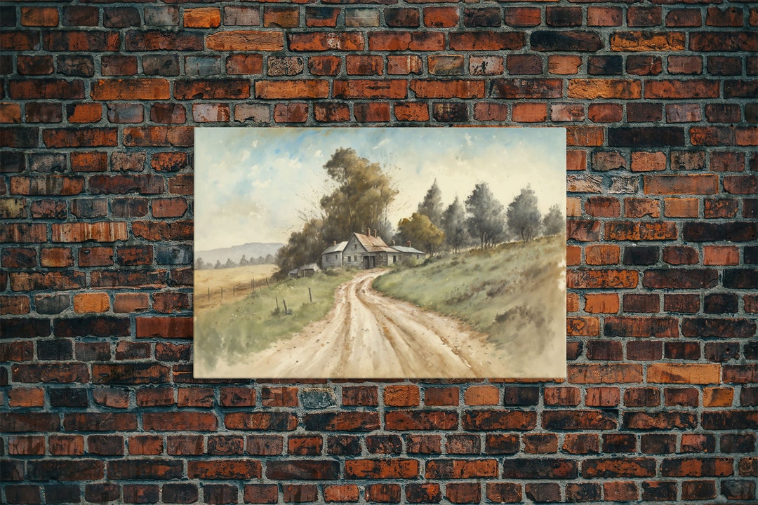 Country Roads Wall Art, Framed Canvas Print, Dirt Roads, Primitive ...