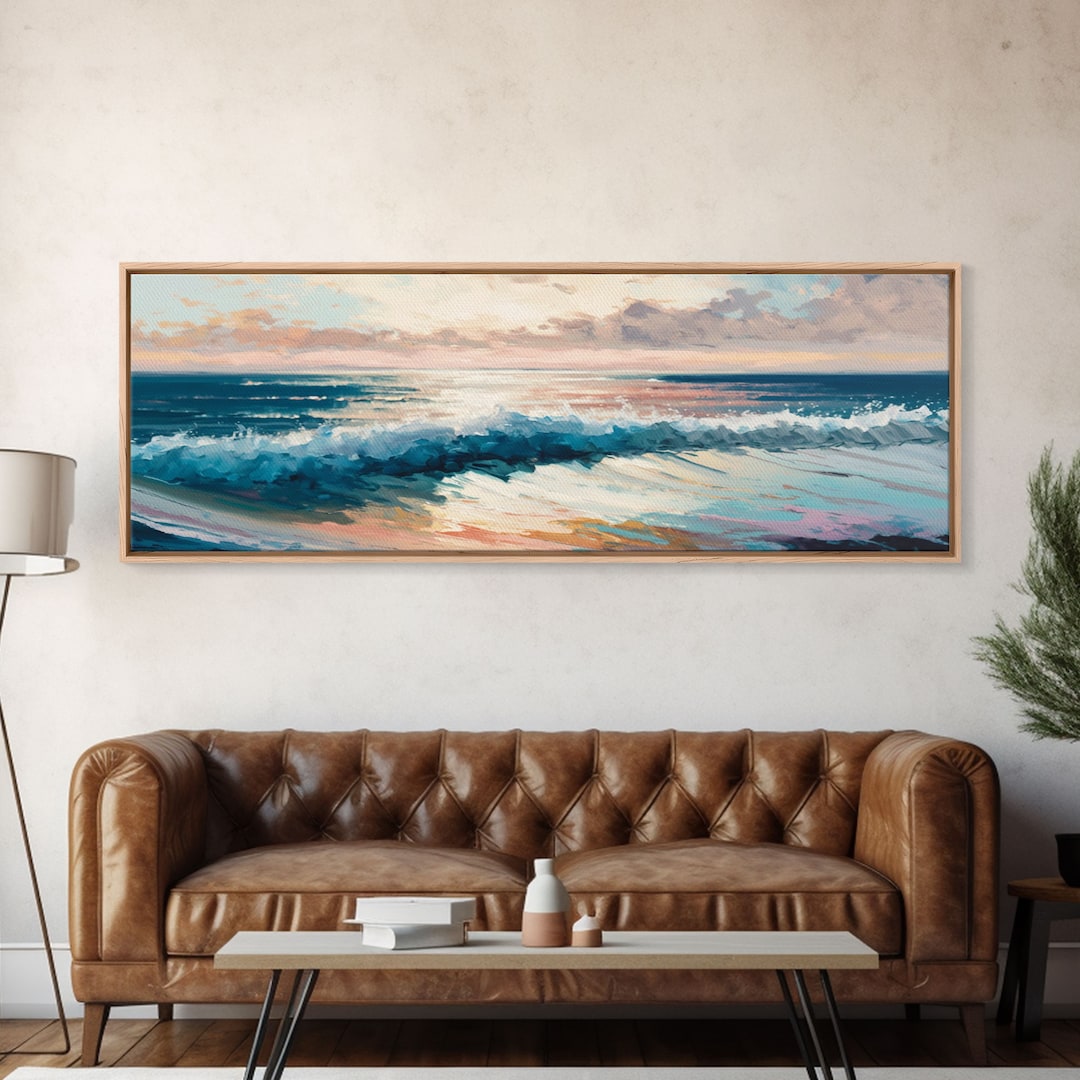 Panoramic Ocean Beach Canvas Prints Sea Landscape Nautical Photo ...