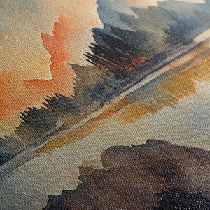 Watercolor Painting of a Forest Fire Canvas Print Landscape - Etsy