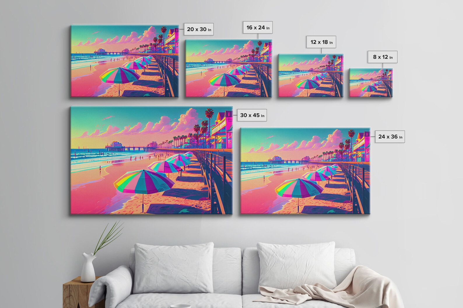 Neon Pastel Wall Art Vaporwave Aesthetic Boardwalk Neon - Etsy