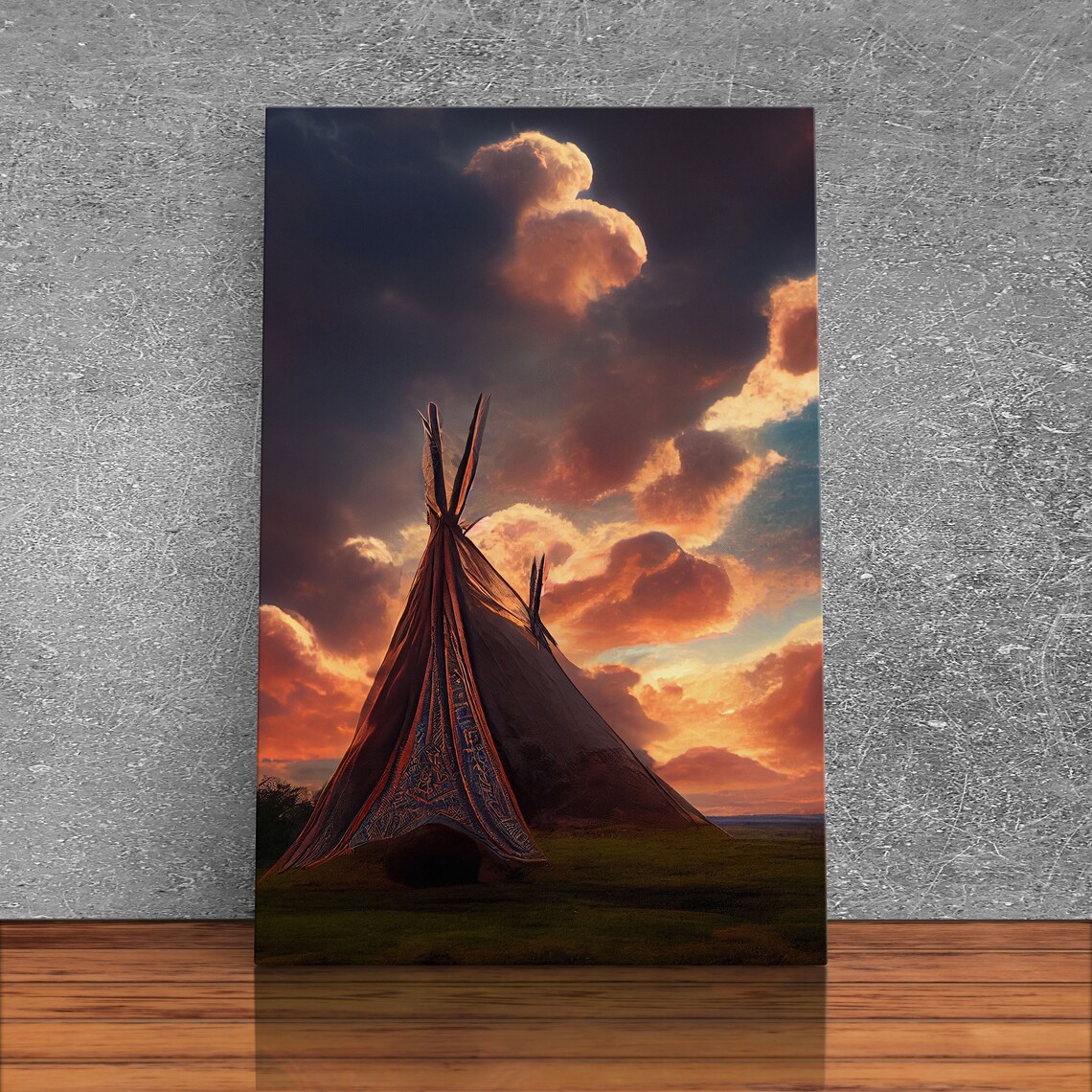 Native American Tipi Wall Art Canvas Print Early American - Etsy