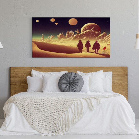 Space Cowboys Psychedelic Scifi Art Wall Decor Ready to - Etsy