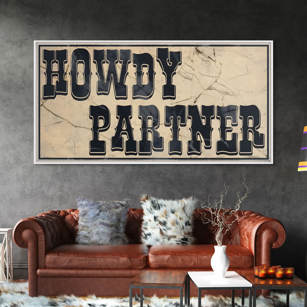 Howdy Partner Typography Wall Art Print, Midwest Decor, Southwestern ...