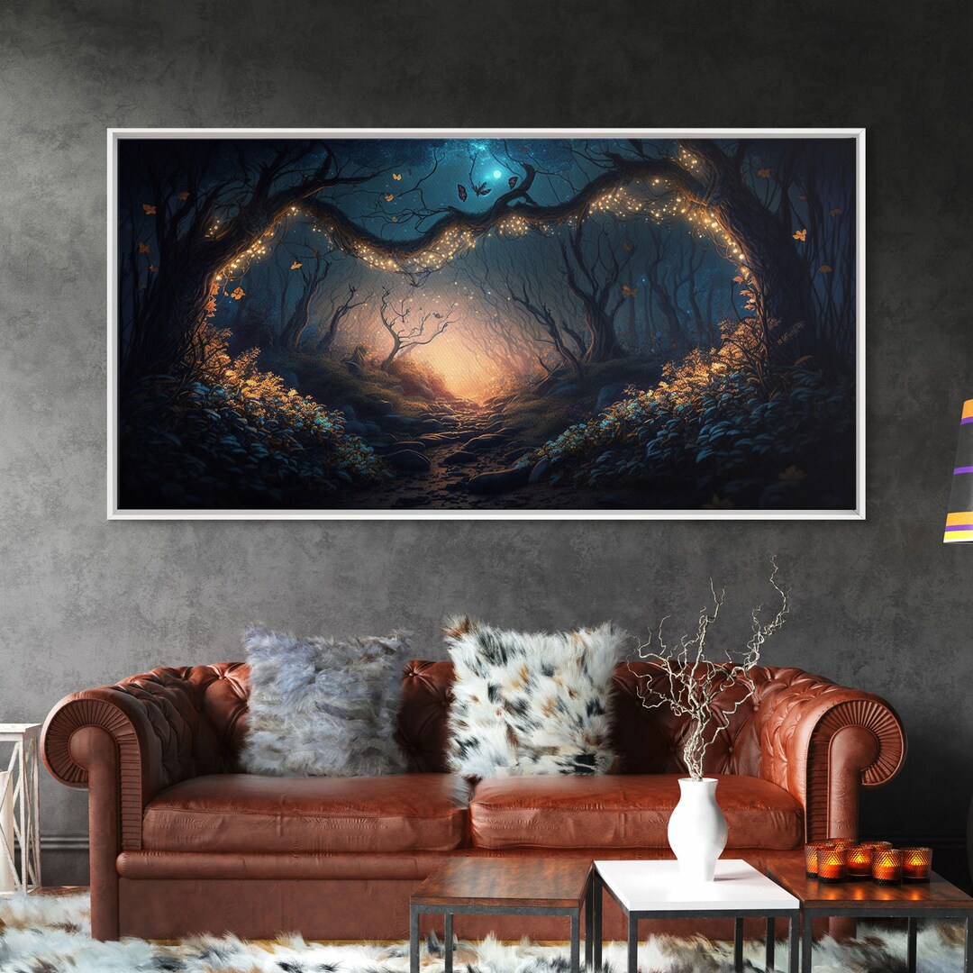Wreath of Fireflies Beautiful Fantasy Art Framed Canvas - Etsy