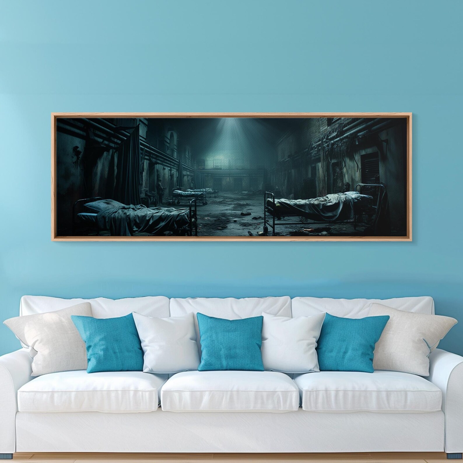 An Abandoned Insane Asylum, Canvas Print Framed Halloween Art, Spooky ...