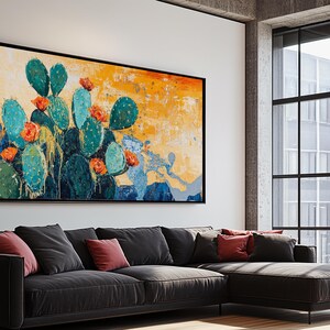 Cactus Canvas Print: Southwest Desert Wall Art, Boho Decor - Etsy