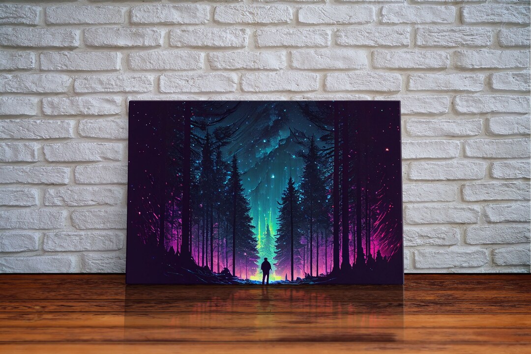 Contemplating the Stars, Vaporwave Aesthetic, Forest Art, Starry Night ...