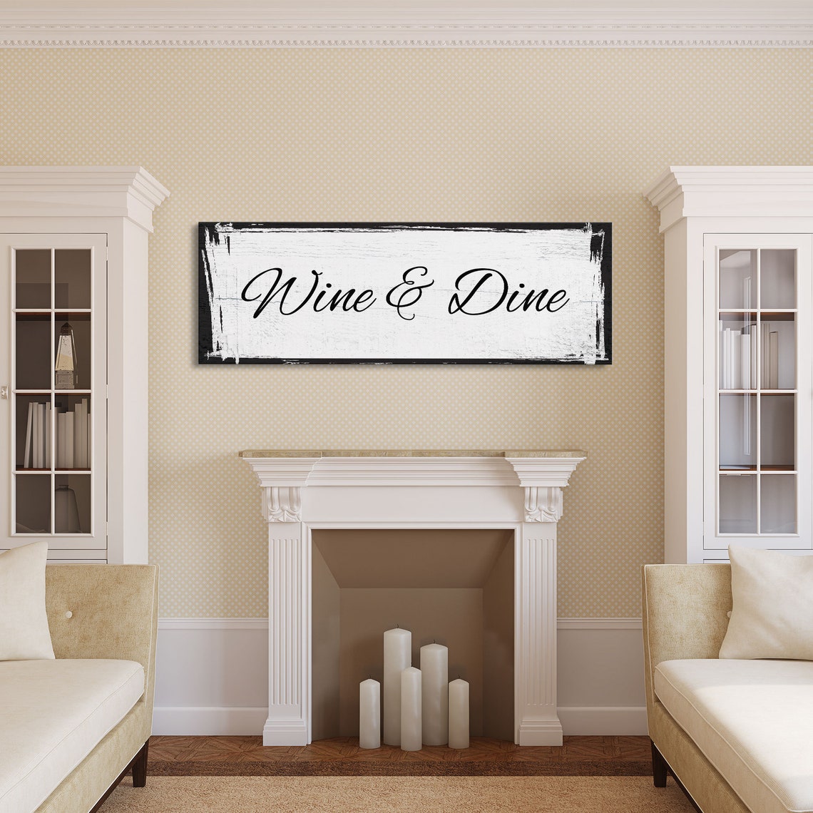 Kitchen Canvas Sign Wine and Dine Sign for Kitchen Kitchen | Etsy