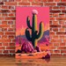 Mexico Cactus Art Synthwave Pink Art Framed Canvas Print - Etsy