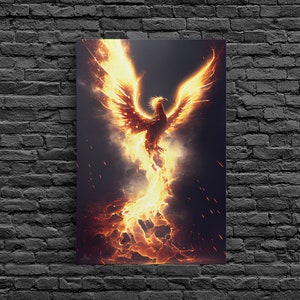 Rise of the Phoenix Golden Phoenix Poster Phoenix Print Goddess Print ...