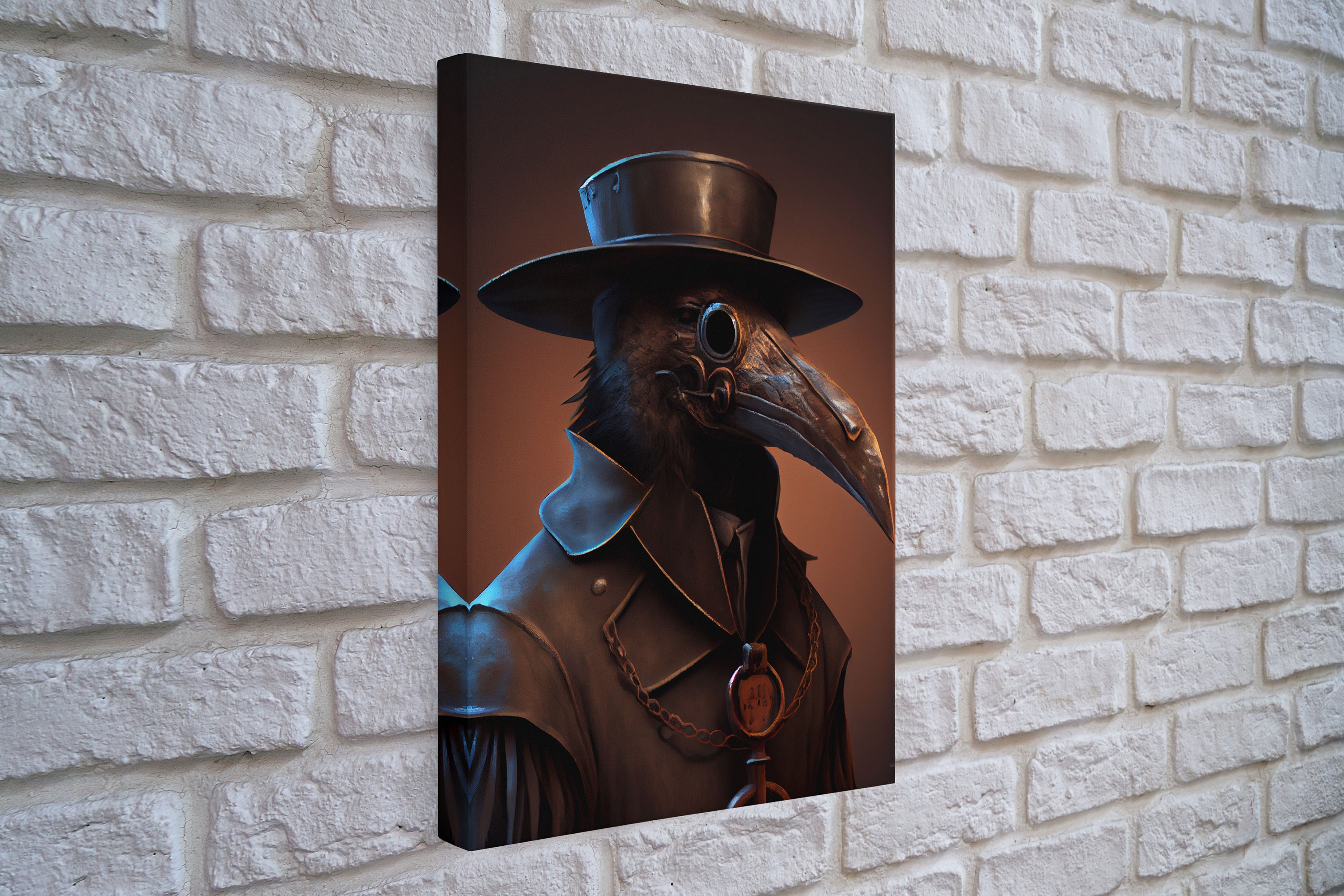 Plague Doctor Raven Black Plague Art Framed Canvas Print - Etsy