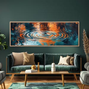 Ripple Effect Painting Abstract Water Reflection Wall Art Tranquil Zen ...