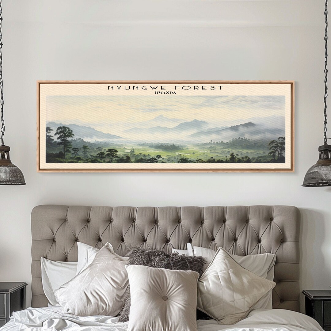 Nyungwe Forest Rwanda Travel Poster Print, Framed Canvas Print, Rwanda ...