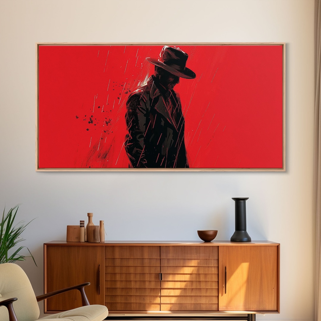 Neo-noir Red-shift Detective Print Wall Art, Framed Canvas Print, 1930s ...