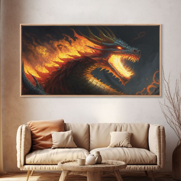 Horizontal Dragon Art - Etsy