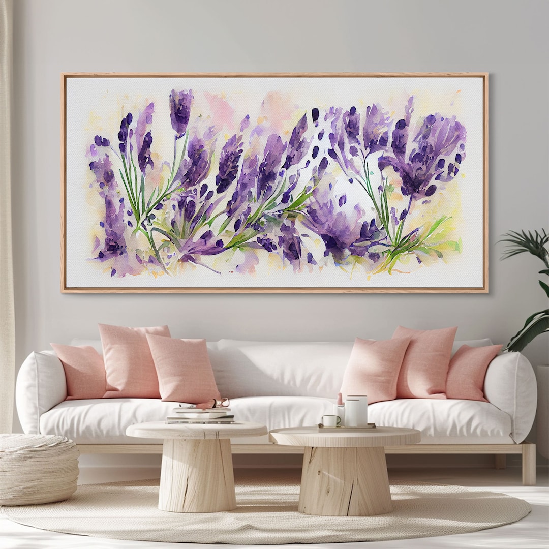 Floral Wall Art, Wild Lavender Wall Art, Canvas Print, Watercolor ...
