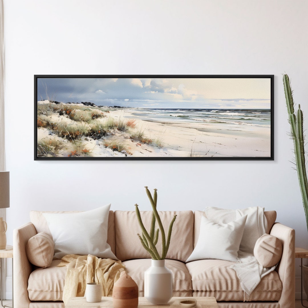 Panoramic Ocean Beach Canvas Prints Sea Landscape Nautical Photo ...