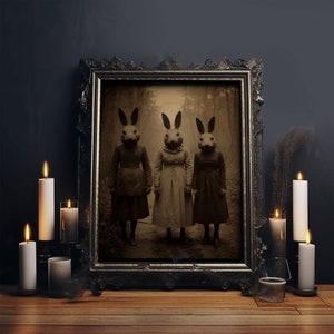 The Bunny Cult, Occult Decor, Witchcraft Art, Framed Canvas Print ...