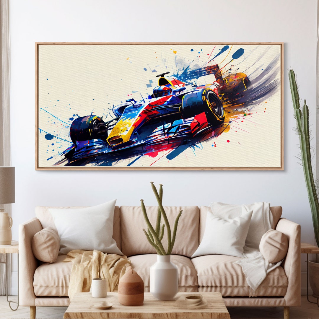 Graffiti Art, Formula One, F1 Race Car Splatter Paint Art, Framed ...