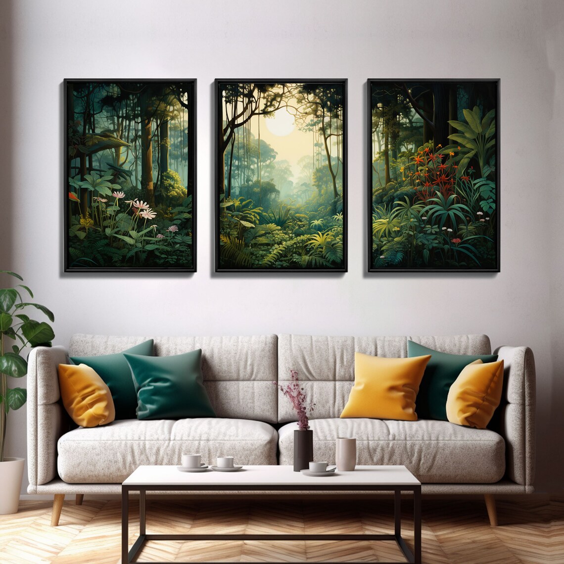 Tropical Art, Jungle Wall Print, Nature Print, Landscape Art, Canvas ...