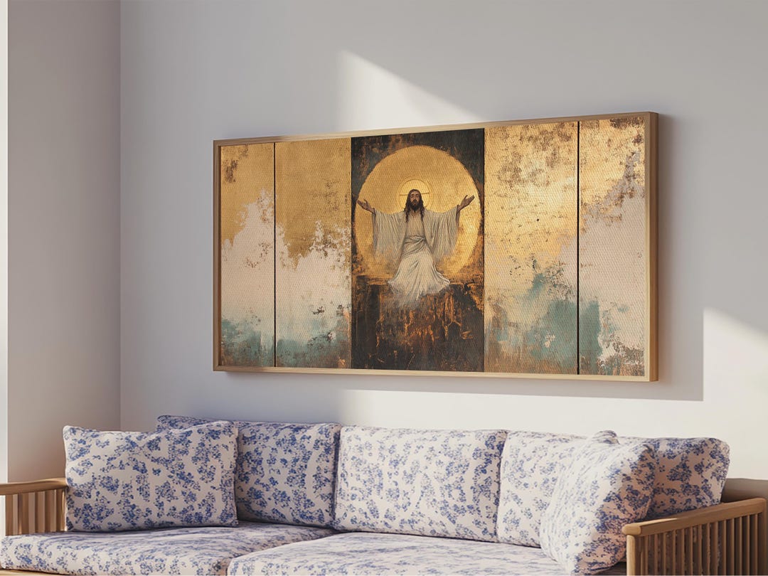 Risen Christ Appears in the Upper Room Nihonga Wabi Sabi Style Framed ...