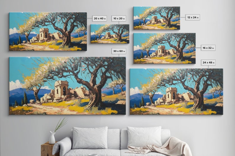 Ancient Roman Ruins Framed Canvas Print Old World Art Olive - Etsy