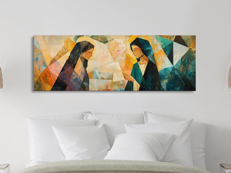 The Visitation Feast of the Virgin Mary | Framed Canvas Print Panoramic ...