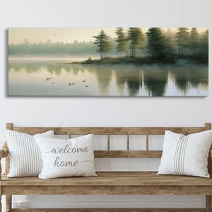 Framed Lake Landscape Art Panoramic Framed Wall Art Living - Etsy