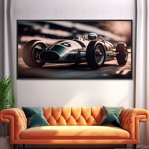Vintage Race Car Art, Racing Art, Framed Canvas Print, Old Style F1 - Etsy