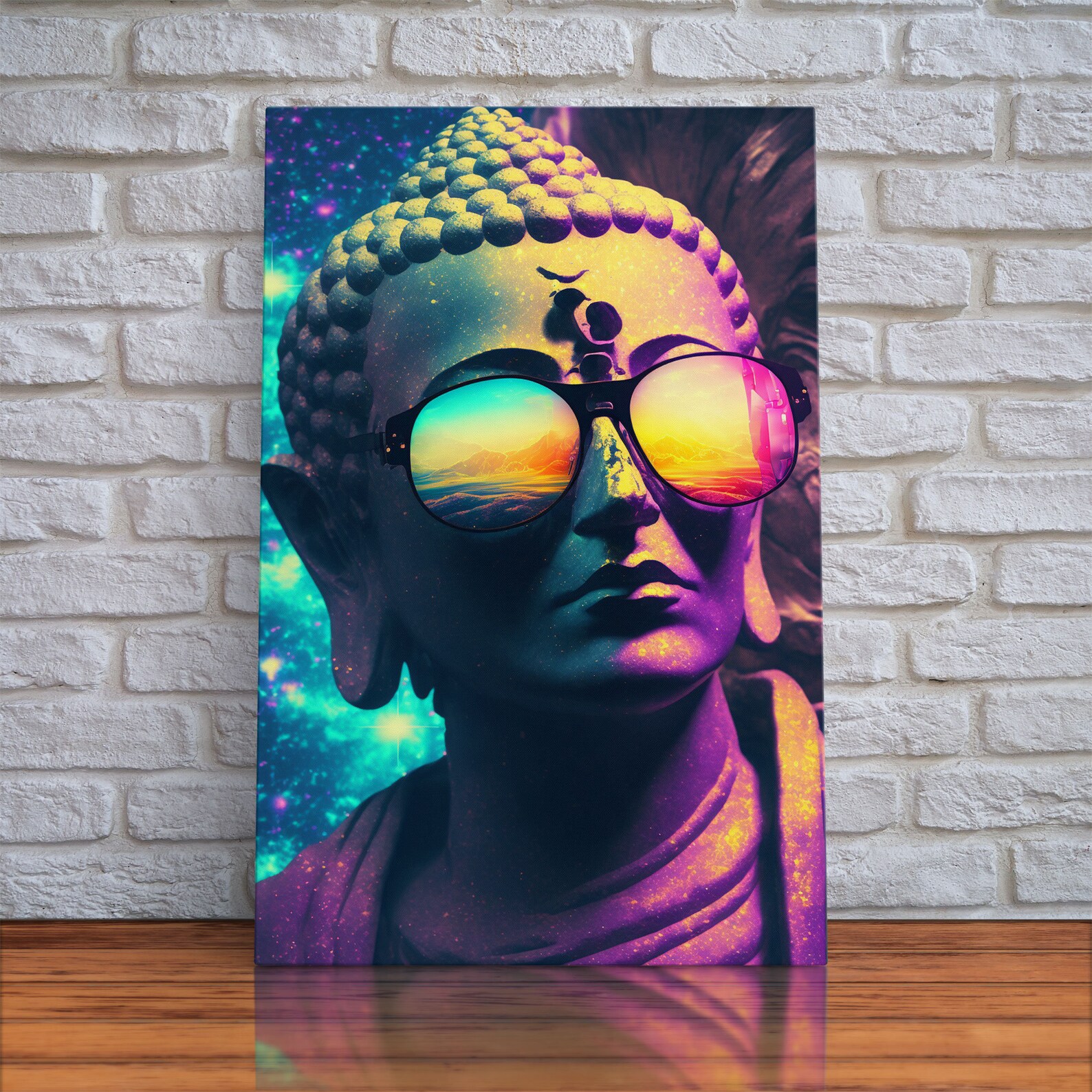 Open Your Mind Psychedelic Buddha Statue Wearing Aviators / - Etsy