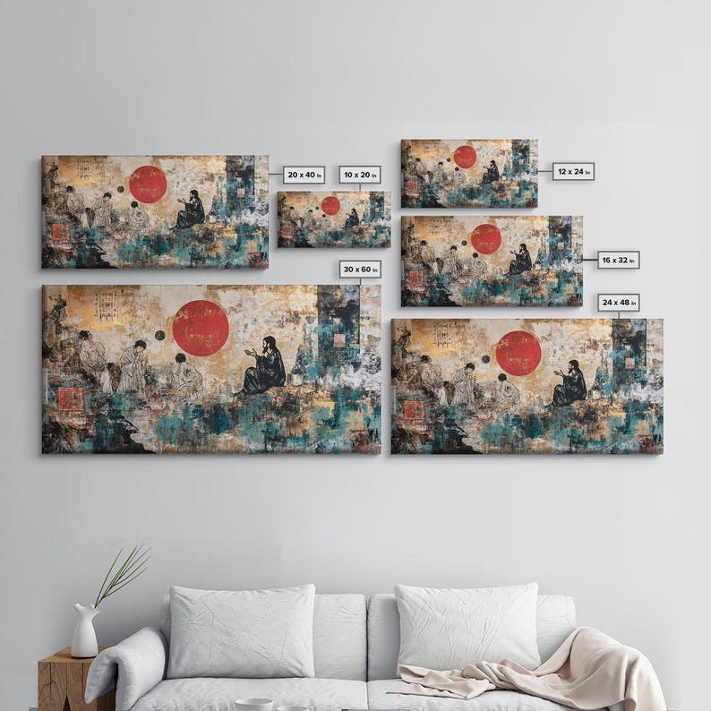 Parable of the Prodigal Son Nihonga Style Framed Canvas Print | Wabi ...