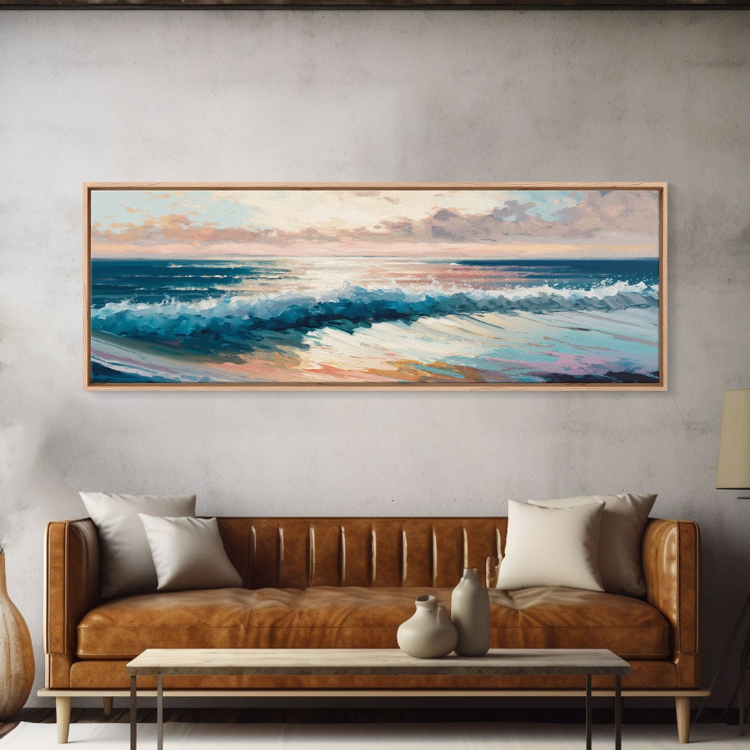 Panoramic Ocean Beach Canvas Prints Sea Landscape Nautical Photo ...