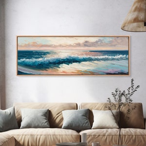 Panoramic Ocean Beach Canvas Prints Sea Landscape Nautical Photo ...