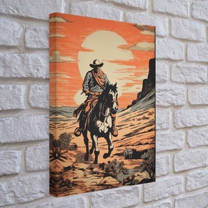 Cowboy Wall Decor, 12x18 Art Print, Equestrian Wall Art, Western Decor ...