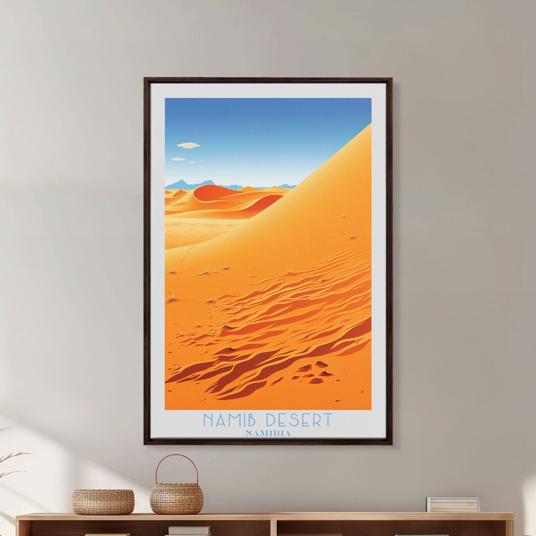 Namib Desert Original Wall Art Travel Poster, Gift for Travel Lover ...