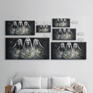 The Norns, Norse Mythology, Weavers of Fate, Framed Canvas Print, Urðr ...
