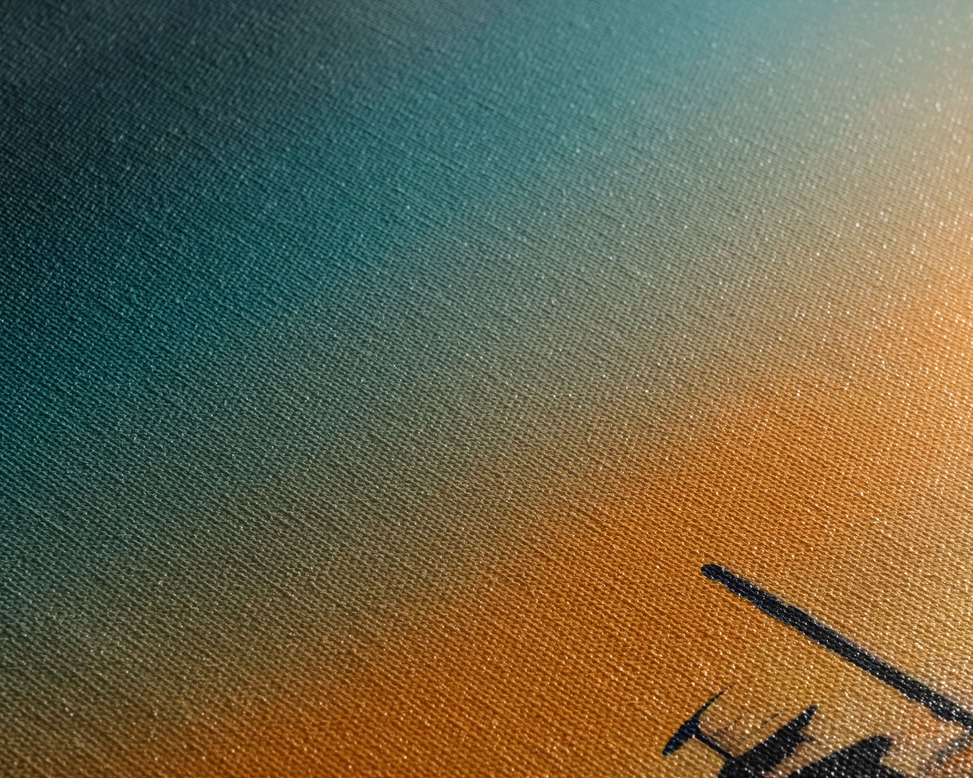 Orange and Teal Sunset Abstract Art Framed Ready to Hang - Etsy