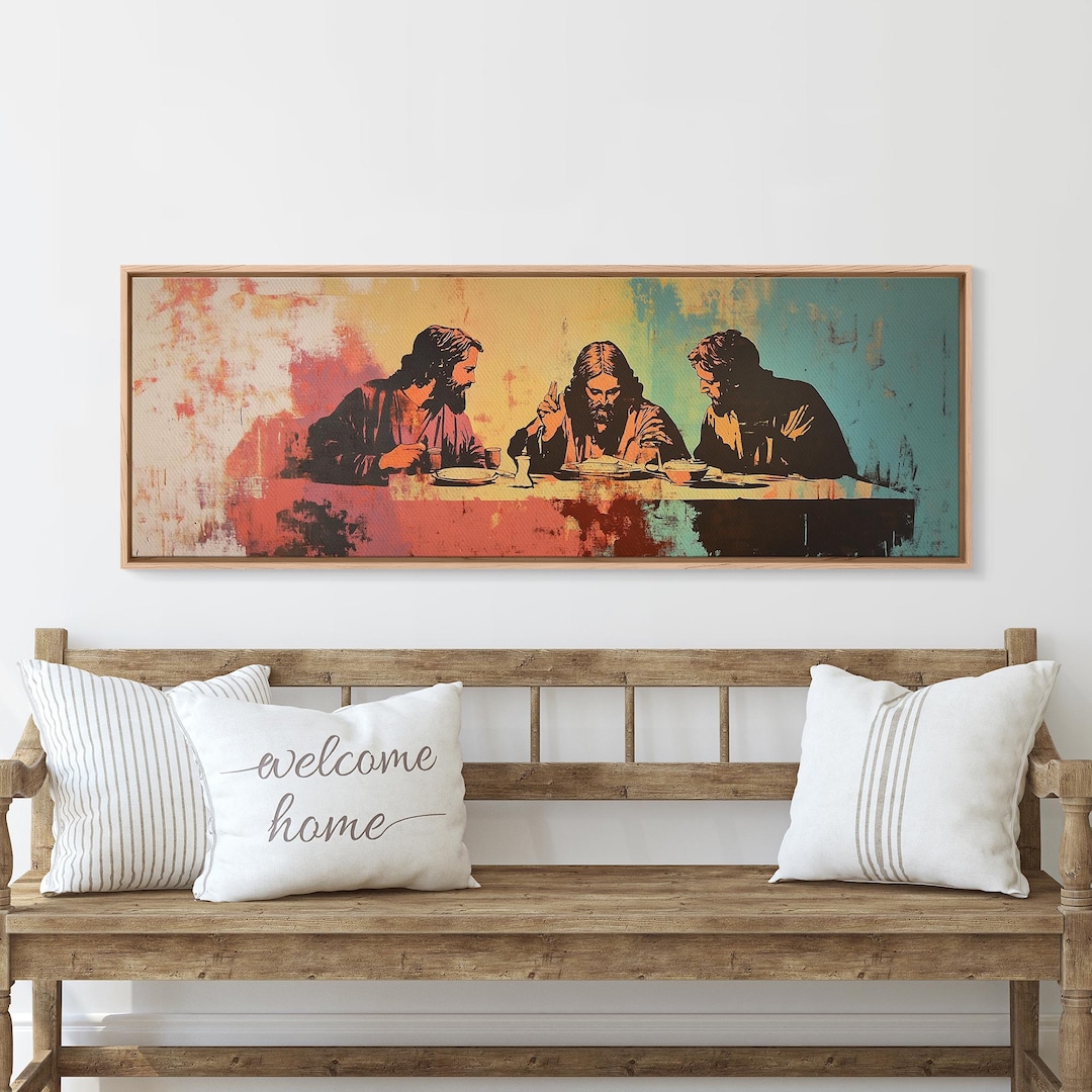 Supper at Emmaus With Christ Breaking Bread Framed Canvas Print ...