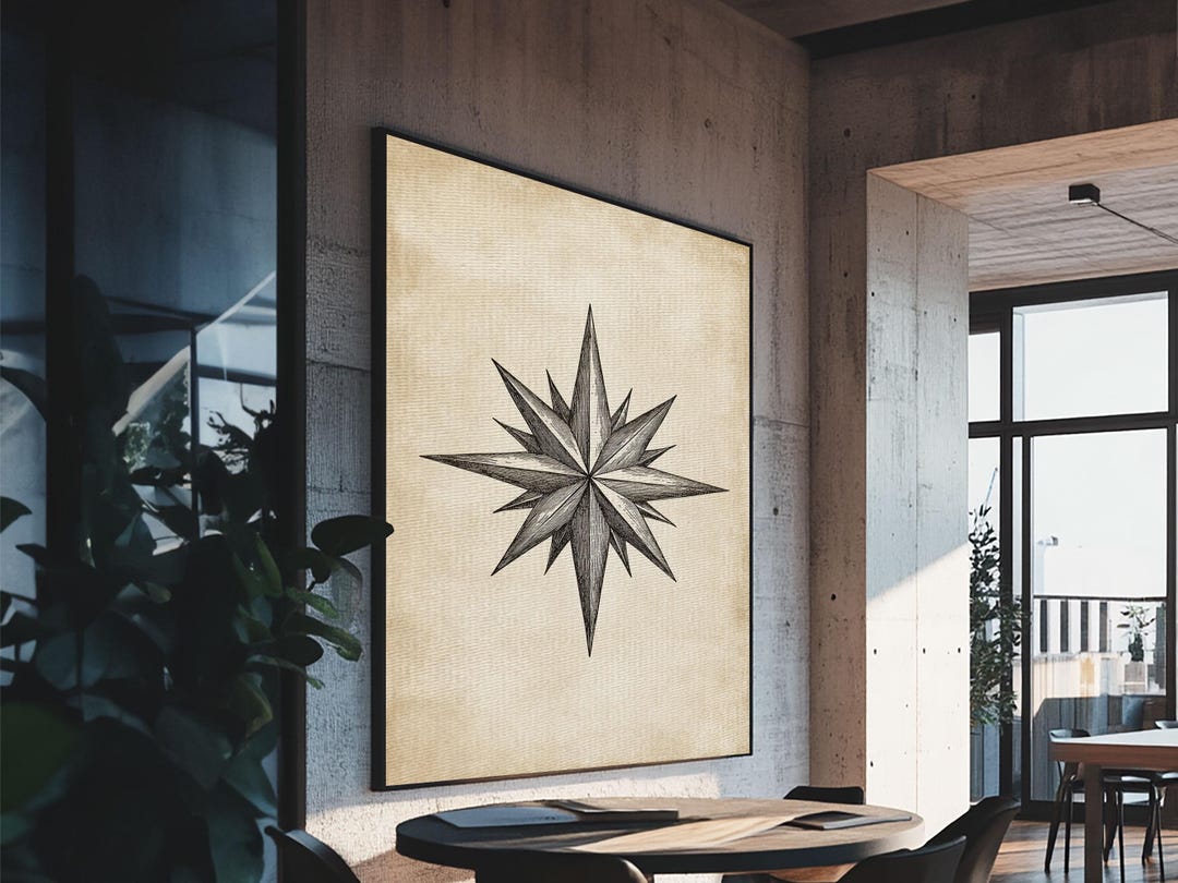 Sketch of the North Star Canvas Print - Framed Canvas - Minimalist ...