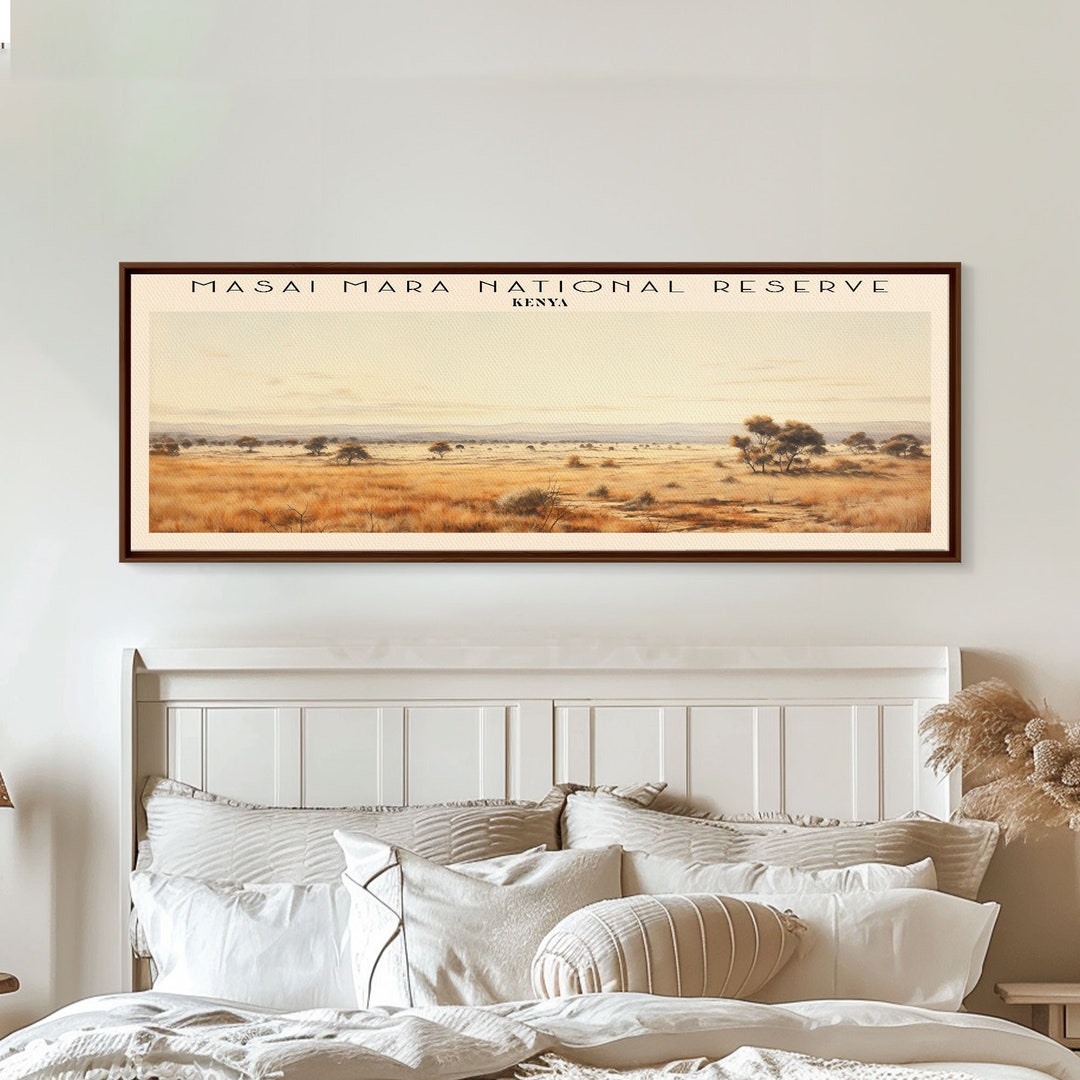 Masai Mara National Reserve Travel Print Wall Art, Panoramic Travel ...