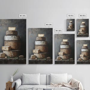 Cheese Wall Art Framed Canvas Print, Cheese Still Life, Cheese Painting ...