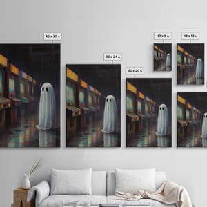 Ghost in an Abandoned Arcade, Nostalgia Canvas, Art Canvas Print, Dark ...