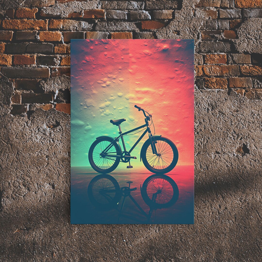 Retro 1980s Bike Canvas Print Bicycle Art Framed Wall Art - Etsy