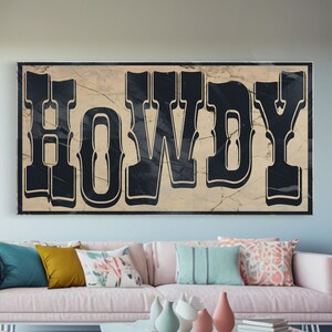Typography Art Print "howdy" - Western Decor, Southwestern Wall Art ...